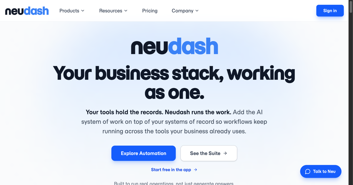 Neudash for Small Business | Always-On AI Partner